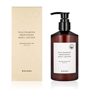 mizon niacinamide smoothing body lotion – aha, vitamin c, hyaluronic acid, smooth, glowy skin, mild exfoliation (300ml / 10.14 fl oz)