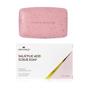 revitale salicylic acid scrub soap, pore exfoliating, softening skin, anti-blemish