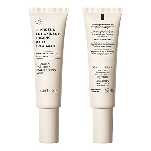 Allies of Skin Peptides & Antioxidants Firming Daily Treatment. Moisturizer Face Cream. Hyaluronic Acid, Vitamin C, Niacinamide, Ceramides. Protects & Repairs 1.7 oz / 50 ml