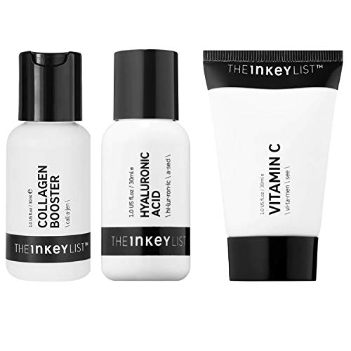 The Inkey List Anti Aging Treatment Set! Collagen Serum, Hyaluronic Acid Serum And Vitamin C Cream! Helps The Skin Hydrates, Firms And Reduces Fine Lines & Wrinkles! Cruelty Free And Paraben Free!