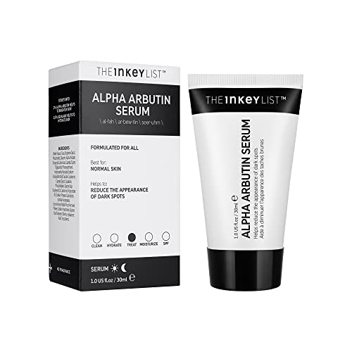 The INKEY List Alpha Arbutin Serum, Smooth Skin, Reduce Dark Spots and Hyperpigmentation, Hydrate and Plump Skin, 1.01 fl oz