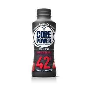 fairlife core power elite 42g high protein milk shake, ready to drink for workout recovery , strawberry, 14 fl oz