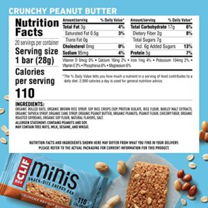 CLIF BARS - Mini Energy Bars - Crunchy Peanut Butter -Made with Organic Oats - Plant Based Food - Vegetarian - Kosher (0.99 Ounce Snack Bars, 20 Count)