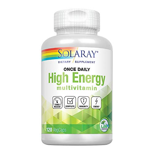 SOLARAY High Energy Multivitamin | Once Daily, Timed-Release Formula | Whole Food & Herb Base | Non-GMO