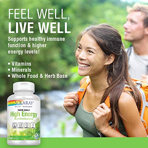 SOLARAY High Energy Multivitamin | Once Daily, Timed-Release Formula | Whole Food & Herb Base | Non-GMO