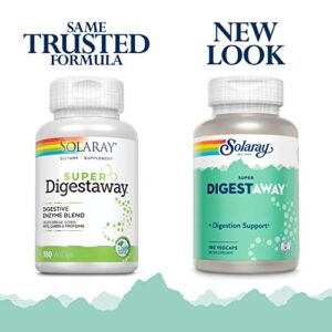 SOLARAY Super Digestaway Digestive Enzyme Blend | Healthy Digestion & Absorption of Proteins, Fats & Carbohydrates | Lab Verified | 180 VegCaps