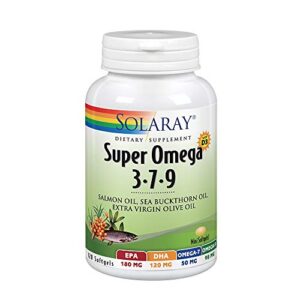 solaray super omega 3 7 9 | supports healthy skin, cardiovascular function, more | epa, dha, essential fatty acids from fish oil | mini softgel, 120ct