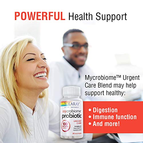 Solaray Mycrobiome Probiotic Urgent Care | Formulated to Support Healthy Digestion, Immune Function & More | 100 Billion CFU | 30 VegCaps