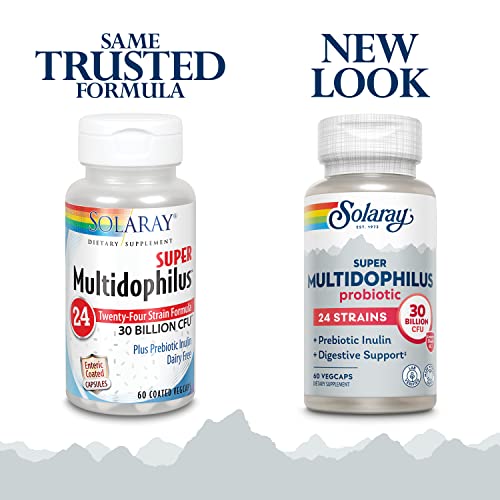 SOLARAY Super Multidophilus 24 Strain Probiotic | 30 Billion CFU | Healthy Gut Support | 30 Serv | 60 Enteric VegCaps