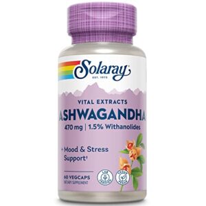 solaray ashwagandha extract, 470mg | 60 count