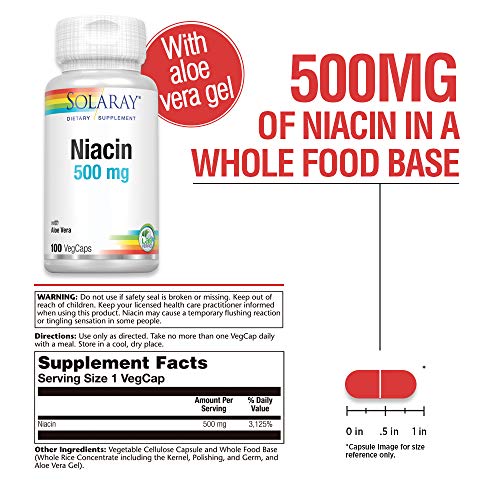 Solaray Niacin 500 mg, Vitamin B-3, 100ct