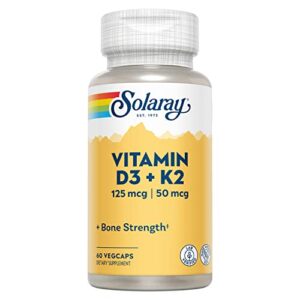 solaray, (2 pack) vitamin d3 + k2, soy free, capsule, 60 vegcaps