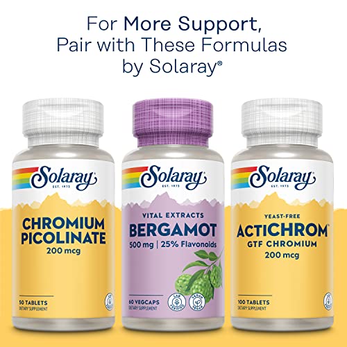 SOLARAY Vital Extracts Bergamot 500 mg, 25% Flavonoids Plus Berberine HCl Extract from Indian Barberry, AMPK Activator & Ketone Synthesis Support, Vegan, 30 Servings, 60 Vegcaps