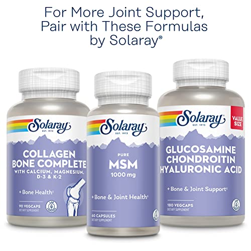 SOLARAY Glucosamine Sulfate 1500 mg, 2 Daily | Healthy Joint Support with Turmeric & Boswellia (60 Serv, 120 CT)