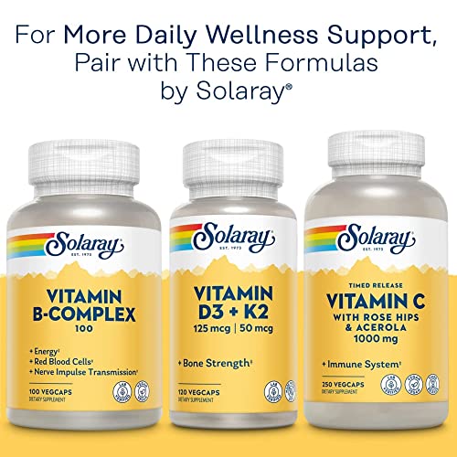 Solaray Enhanced Absorption Calcium Magnesium - 180 VegCaps - 2:1 Ratio - Supports Bone Strength & Healthy Teeth - Vegan