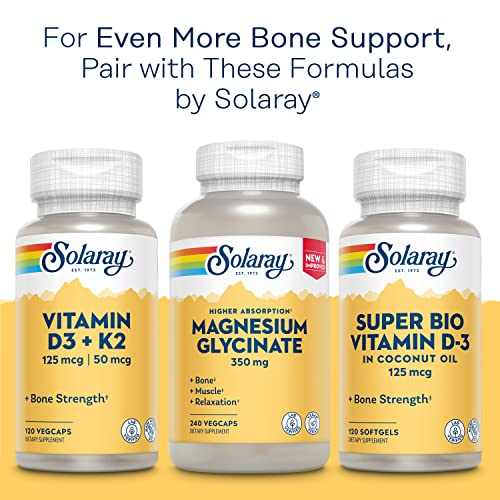 Solaray Calcium Citrate w/ Vitamin D3 1000mg, Healthy Bones & Teeth, Heart, Muscle & Nerve Support, 60 Serv, 240 VegCaps