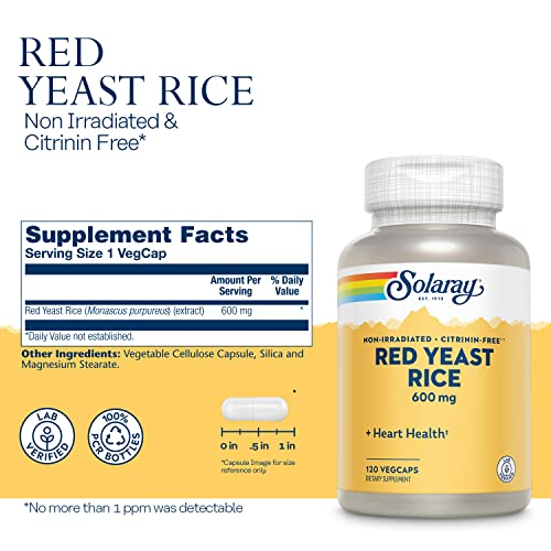 SOLARAY Red Yeast Rice, 600 mg, 120 Count