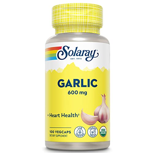 SOLARAY Garlic Bulb 600mg | Healthy Immune, Circulatory & Cardiovascular Systems Support | Vegan & Non-GMO | 100 VegCaps