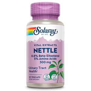 solaray nettle extract 300 mg, healthy urinary & prostate support for men, w/ amino acids & beta-sitosterol, 60 vegcaps