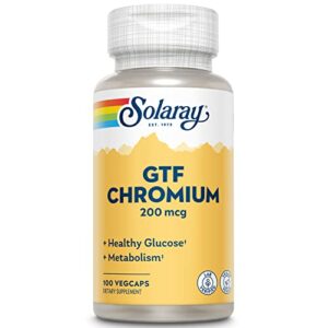 Solaray GTF Chromium Capsules, 200mcg | 100 Count