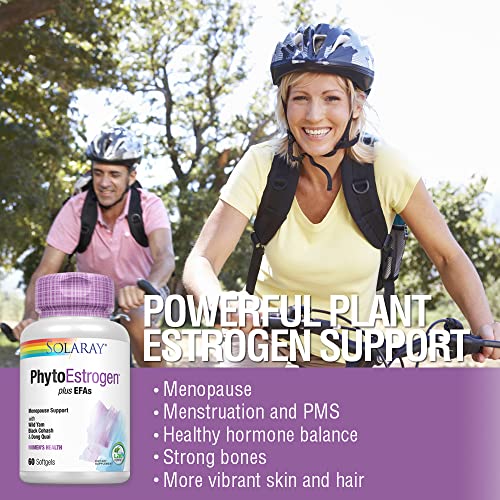 Solaray PhytoEstrogen Plus EFAs Menopause Support | Wild Yam, Black Cohosh, Evening Primrose & Borage | 60ct, 30 Serv.