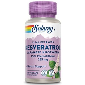 solaray super resveratrol w/ pterostilbene, veg cap (btl-plastic) 250mg | 30ct