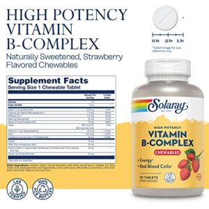 Solaray, High Potency B-Complex Chewable, Natural Strawberry Flavor, 50 Chewables