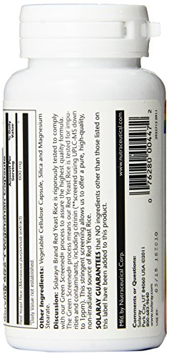 Solaray Red Yeast Rice Capsules, 600 mg, 90 Count