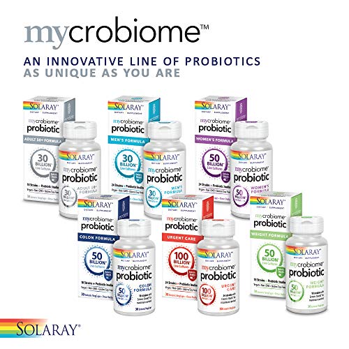 SOLARAY Mycrobiome Probiotic Adult 50+ Formula | Healthy Digestion, Metabolism, Energy, Colon & Urinary Tract Support | 30 Billion CFU | 30 VegCaps