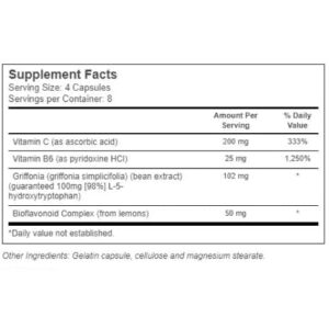 SOLARAY L-5-hydroxytryptophan (5-HTP) - 30 Enteric-Coated Capsules - 100 mg - Also Includes Vitamins B-6 & C