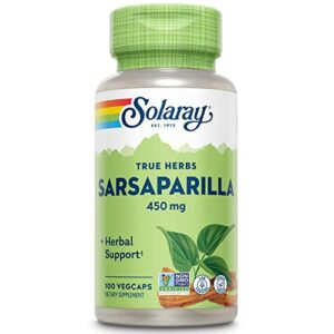 solaray sarsaparilla root, veg cap (btl-plastic) 450mg 100ct