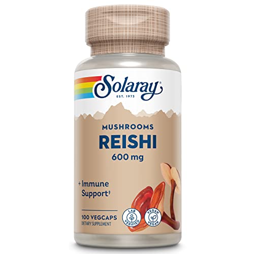 SOLARAY Reishi Mushroom 600mg | Healthy Immune, Cardiovascular & Brain Function Support | Energy & Mood Supplement | Lab Verified | 100 VegCaps