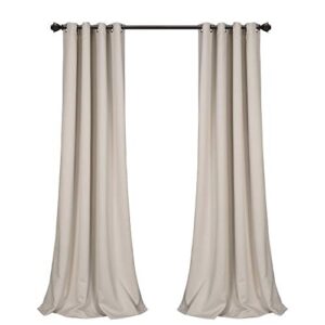 Lush Decor Insulated Grommet Blackout Curtains Panel Pair, 52"W x 95"L, Wheat