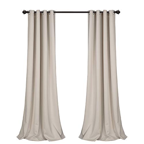 Lush Decor Insulated Grommet Blackout Curtains Panel Pair, 52"W x 95"L, Wheat