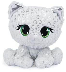 gund p.lushes pets gem stars collection, deidra van drip leopard stuffed animal, gray/silver, 6”