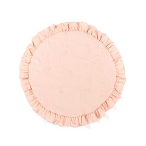 lush decor baby round ruffle play mat single 36″ diameter, blush