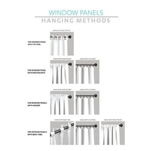 Lush Decor Reyna Ruffle Window Curtain Panel Set for Living, Dining, Bedroom (Pair), 54"W x 95"L, White