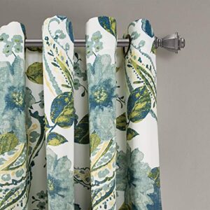 Lush Decor Floral Paisley Window Curtain Panel (Set of 2), 84 in x 52 Pair, Blue