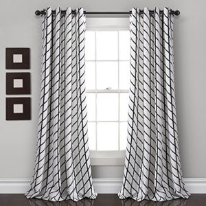 lush decor feather arrow geo room-darkening window curtain set (84″ x 52″)