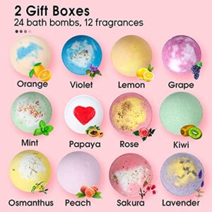 iHave Bath Bombs for Women, 24 Small Lush Bath Bomb Bubble Bath Set Spa Gifts for Women, Natural Handmade Bath Bombs Rich in Essential Oils, Romantic Gifts for Her, Multicolor, Small (Pack of 24)