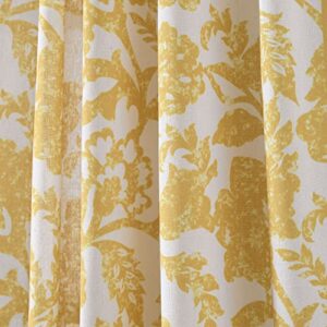 Lush Decor Emma Textured Jacobean Window Curtain Panel (Single Panel), 84" L x 52" W, Yellow