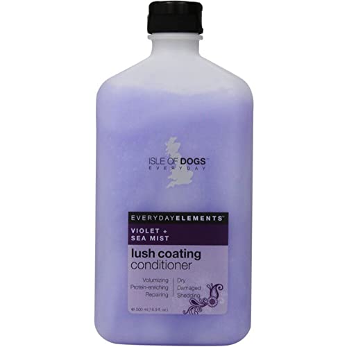 Isle of Dogs - Everyday Elements Lush Coating Conditioner For Dogs - Violet + Sea Mist - Pet Conditioner With Evening Primrose & Jojoba Oil For A Fuller Coat - Made in the USA - 16.9 Oz,Purple,710