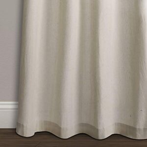 Lush Decor Milo Linen Window Curtain Panel Pair, 84" x 52", Gray & Off-White, Gray