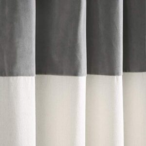 Lush Decor Milo Linen Window Curtain Panel Pair, 84" x 52", Gray & Off-White, Gray