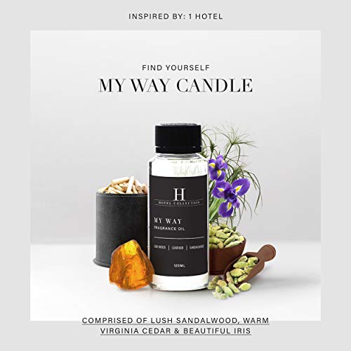 Hotel Collection - My Way Essential Oil Scent - Luxury Hotel Inspired Aromatherapy Scent Diffuser Oil - Lush Sandalwood, Warm Virginia Cedar, & Beautiful Iris - for Essential Oil Diffusers - 120mL