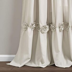 Lush Decor, Neutral Darla Window Curtain Single Panel, 84" x 40"