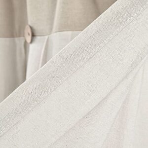 Lush Decor Linen Button Farmhouse Valance, 18"L x 52"W, Linen