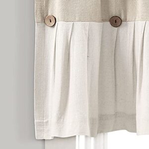 Lush Decor Linen Button Farmhouse Valance, 18"L x 52"W, Linen