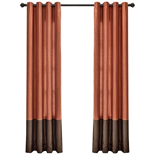 Lush Decor, 54 x 95, Brown/Rust White/Gray Prima Window Curtains Panel Set for Living, Dining Room, Bedroom (Pair), 54 x 84-inch, L