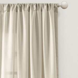 Lush Decor Tulle Skirt Solid Window Curtain Panel Pair, 84" L x 40" W, Neutral